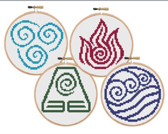 Avatar Elements Cross Stitch Patterns - Etsy