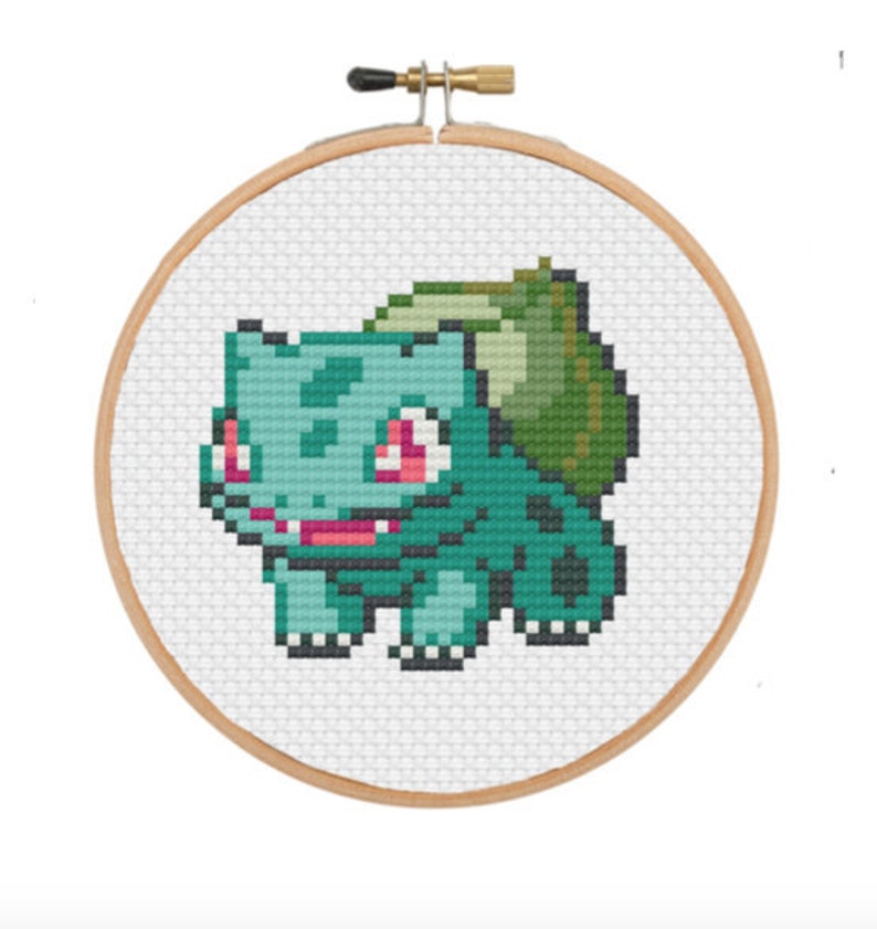 Bulbasaur Cross Stitch Pattern, Modern Cross Stitch Chart, Easy Cross ...