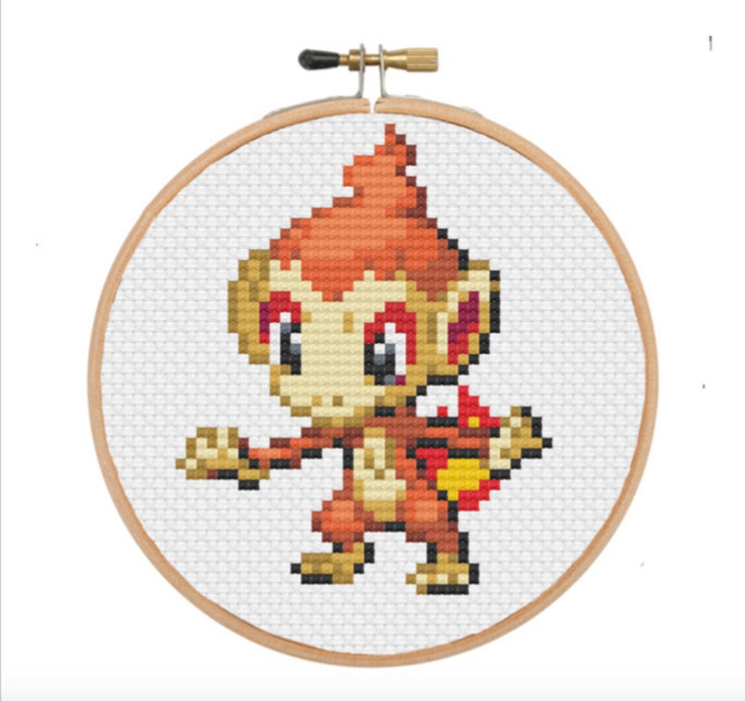 Chimchar Cross Stitch Pattern, Modern Cross Stitch Chart, Easy Cross ...