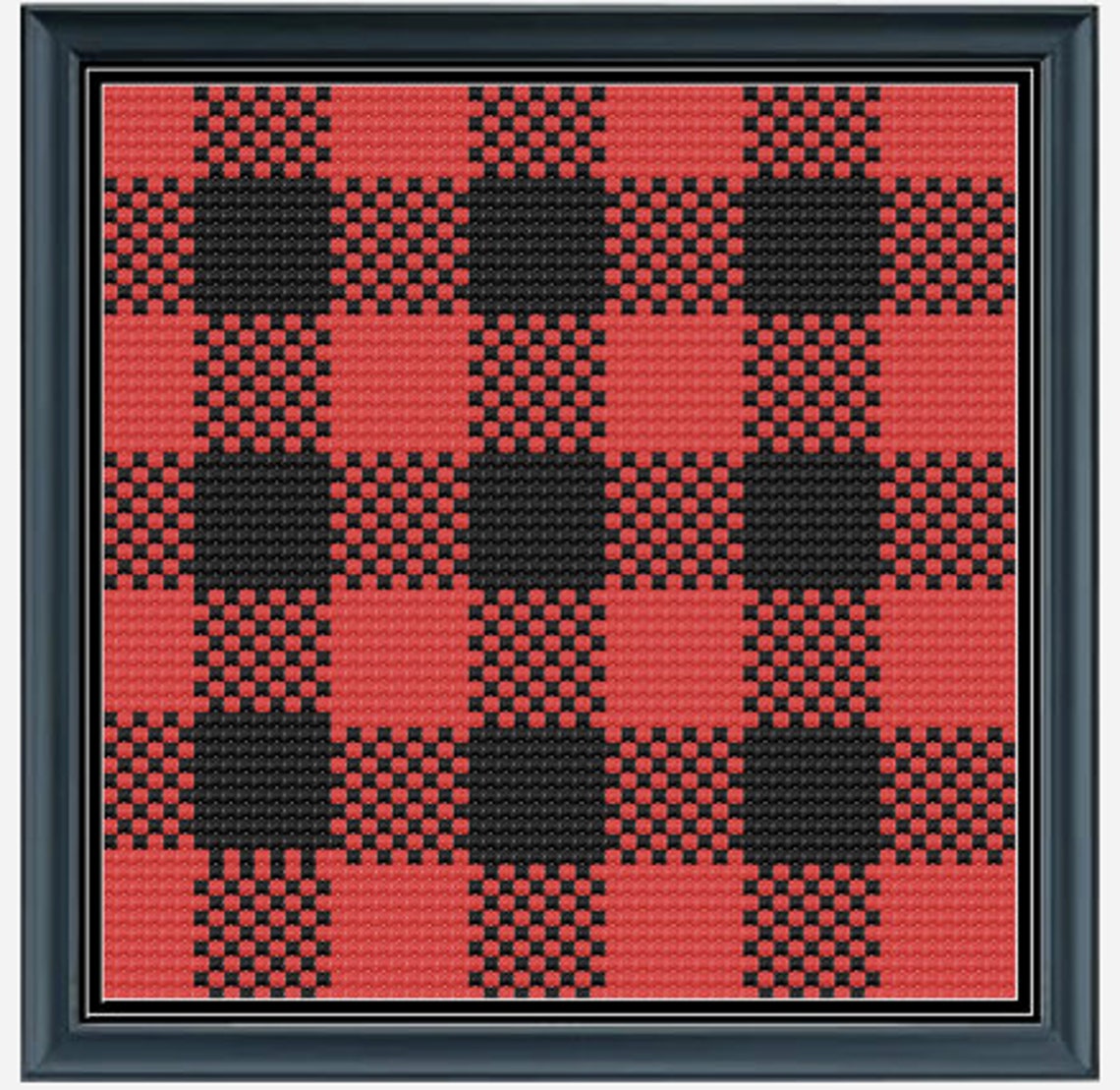 Buffalo Plaid Cross Stitch Pattern, Modern Cross Stitch Chart, Easy ...