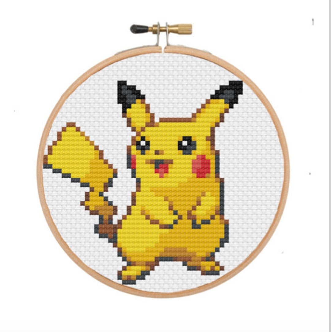 Pikachu Cross Stitch Pattern, Modern Cross Stitch Chart, Easy Cross ...