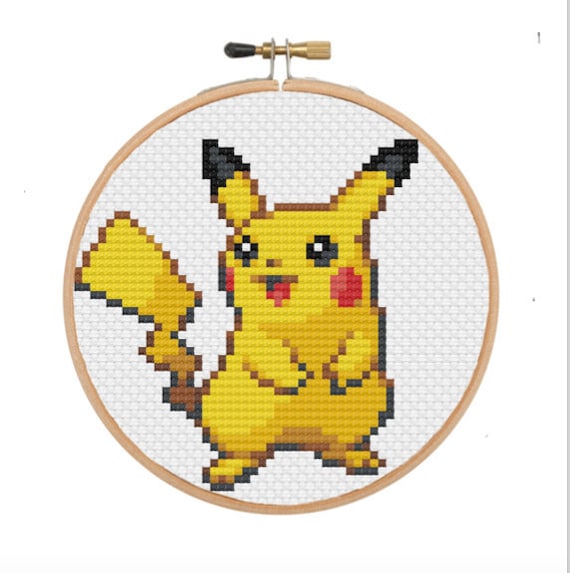 Pikachu Cross Stitch Pattern Modern Cross Stitch Chart Easy | Etsy
