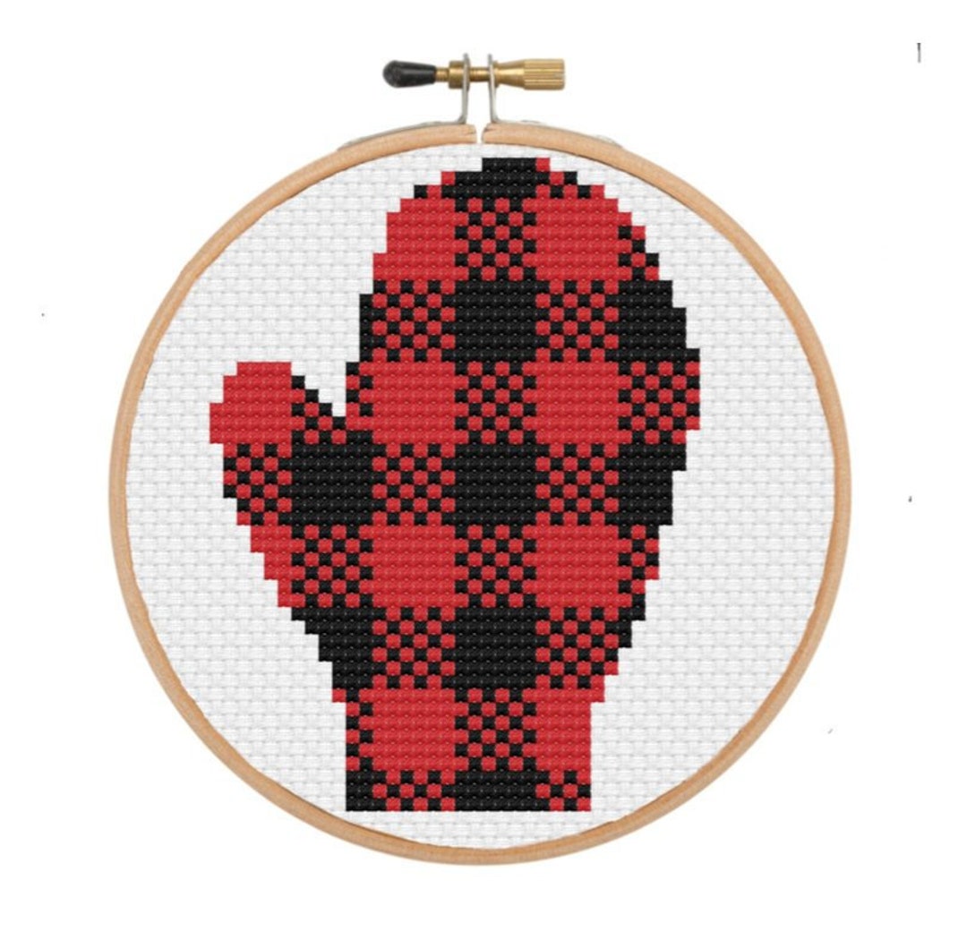 Buffalo Plaid Mitten Cross Stitch Pattern, Modern Cross Stitch Chart, Cute Cross Stitch PDF ...