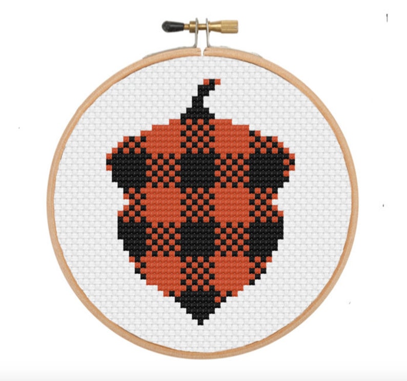 Plaid Acorn Cross Stitch Pattern Modern Cross Stitch Chart | Etsy