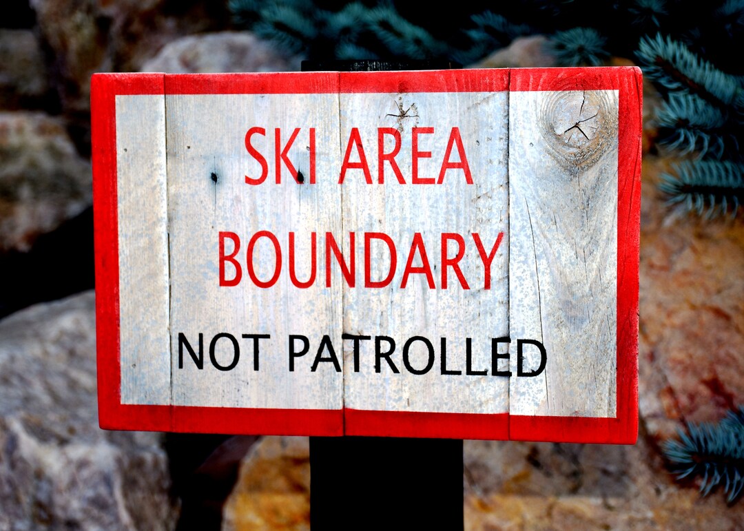 Ski Area Boundary Painted Wood Sign - Etsy