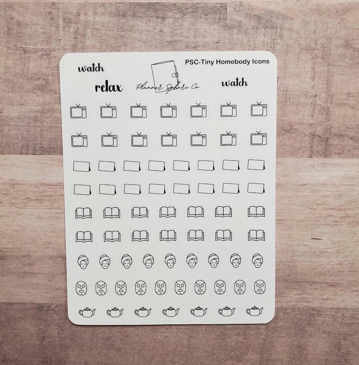 Tiny Icon Stickers for Planners and Bujos, Mini Sticker Sheets With ...