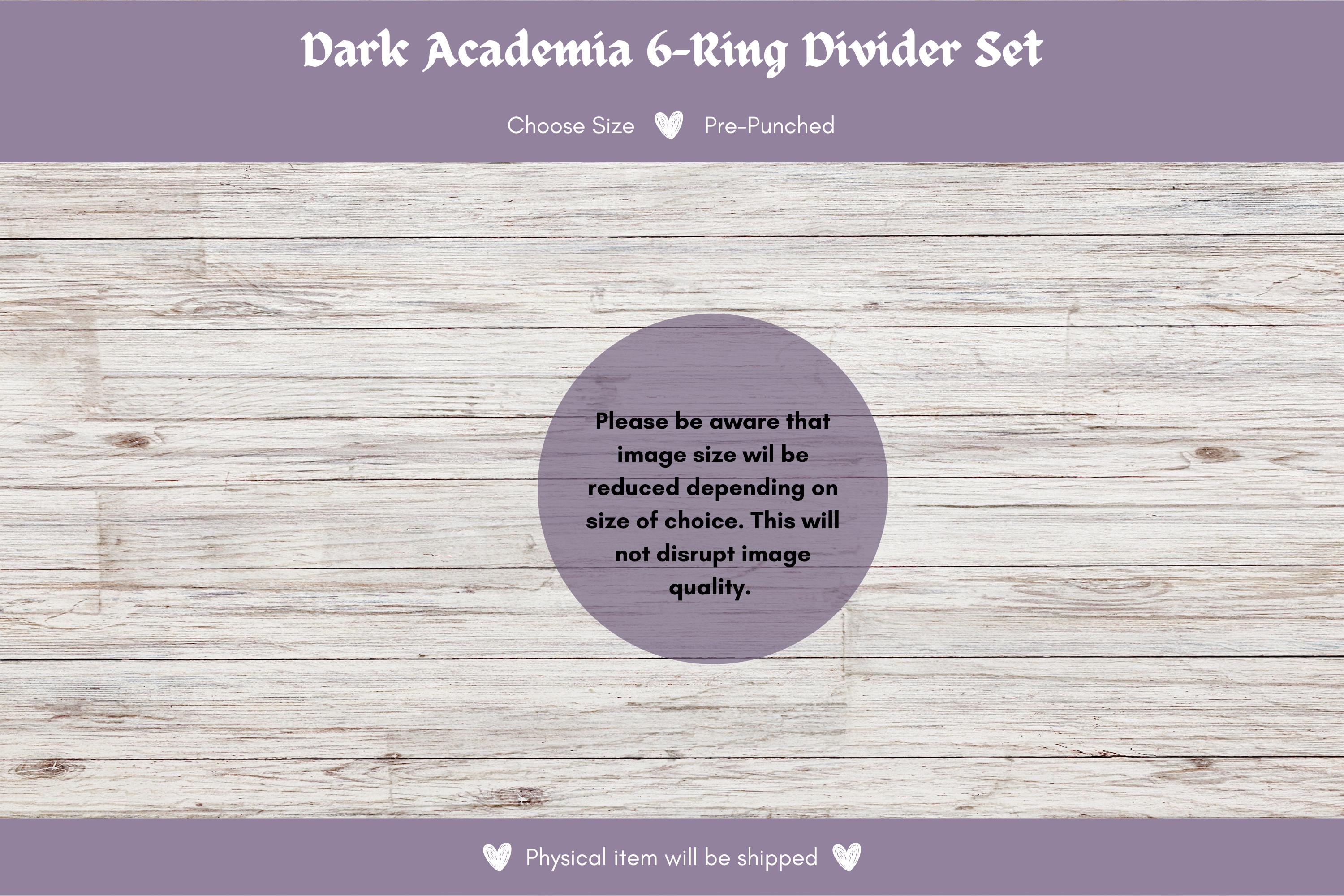 Gothic Academia Dividers| Ring Planner Dividers| Side Tabs With Dark ...