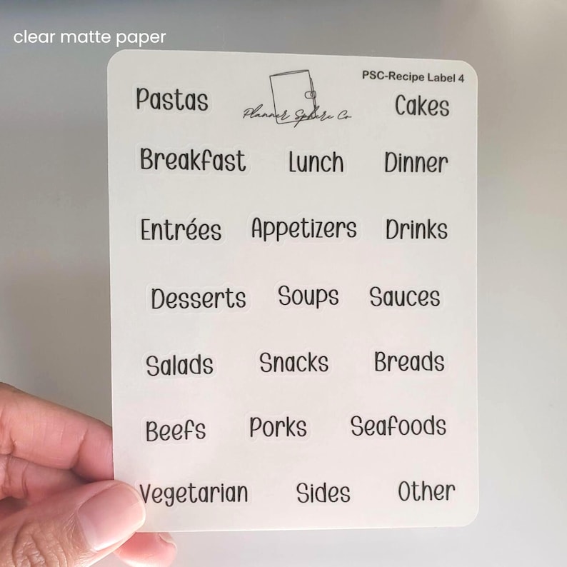 Recipe Box Sticker Labels, Organization Labels for Cook Books - Etsy