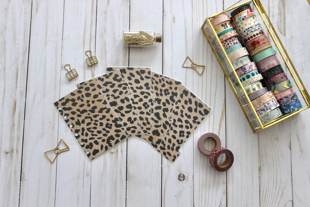 A7/pocket Size Planner Dividers-laminated-5 Tabs Cheetah-licious Theme ...