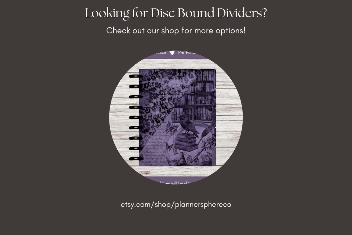 Gothic Academia Dividers| Ring Planner Dividers| Side Tabs With Dark ...