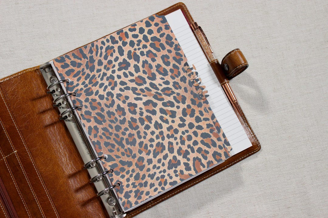 A5 Planner Leopard Cheetah Dividers for 6 Ring Binders and Today ...