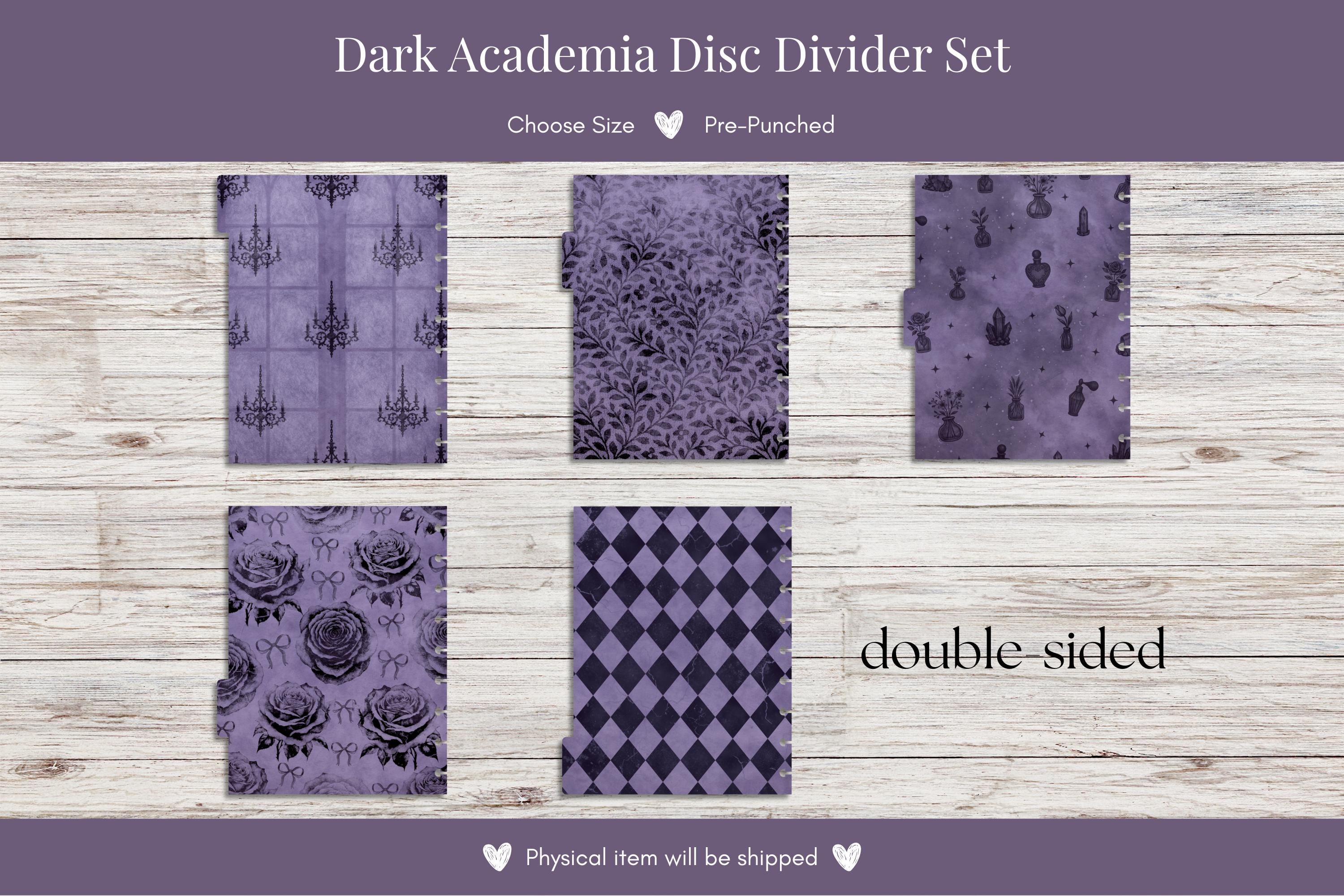 Dark Academia Divider Set for Disc Planners, Gothic Planner Dividers, 5 ...