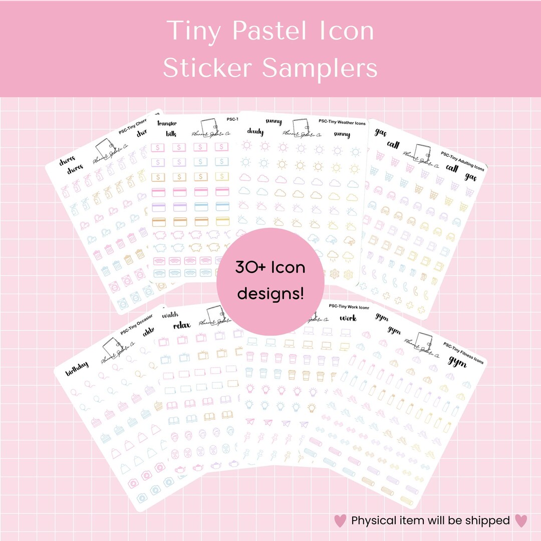 Tiny Icon Stickers for Planners and Bullet Journals, Functional Icons ...