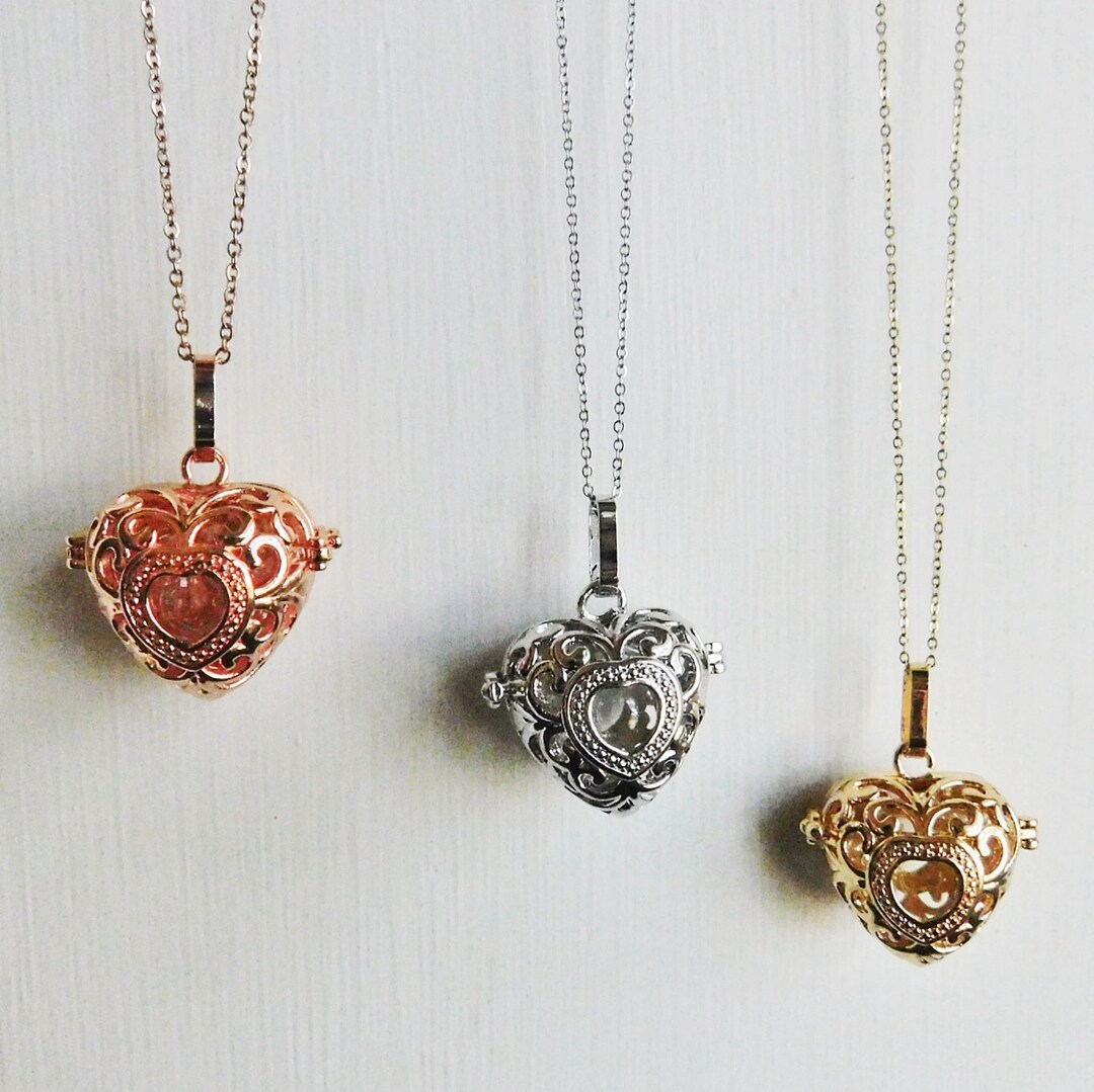 Heart Filigree Locket Ash Cremation Tooth Hair Fur Cage Urn Memorial ...