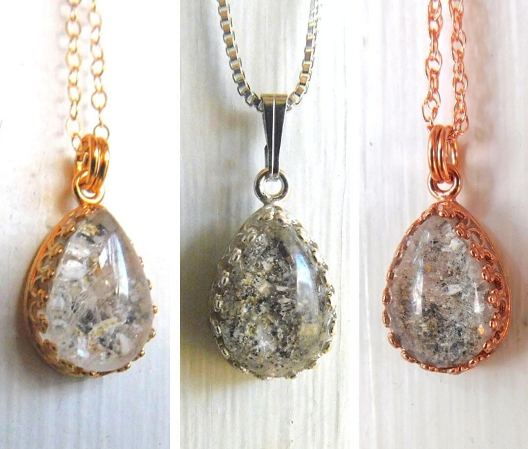 Gold/rose Gold/sterling Silver Drop Pear Crown Cremation Necklace ...