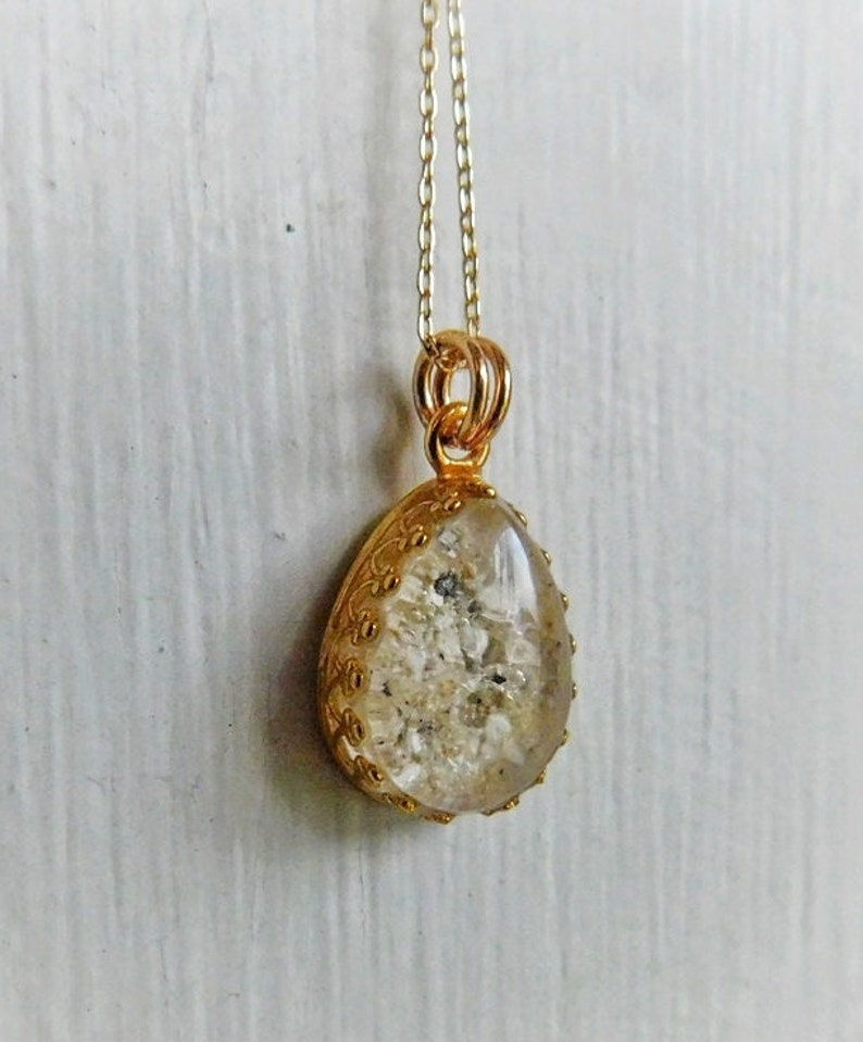 Gold/rose Gold/sterling Silver Drop Pear Crown Cremation Necklace ...