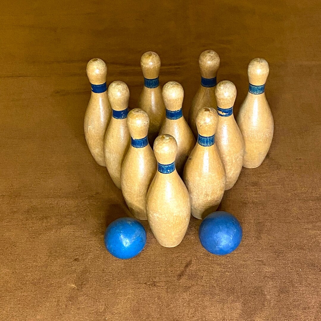 Vintage Table Top Wood Bowling Set, Vintage Toy, MCM, Home Decor ...
