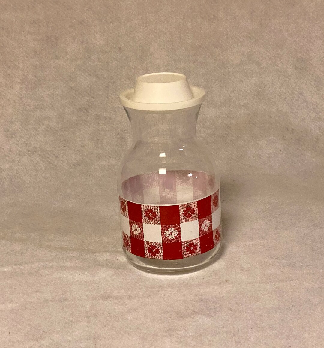 Red and White Gingham Carafe Floral Pattern Lidded Carafe - Etsy