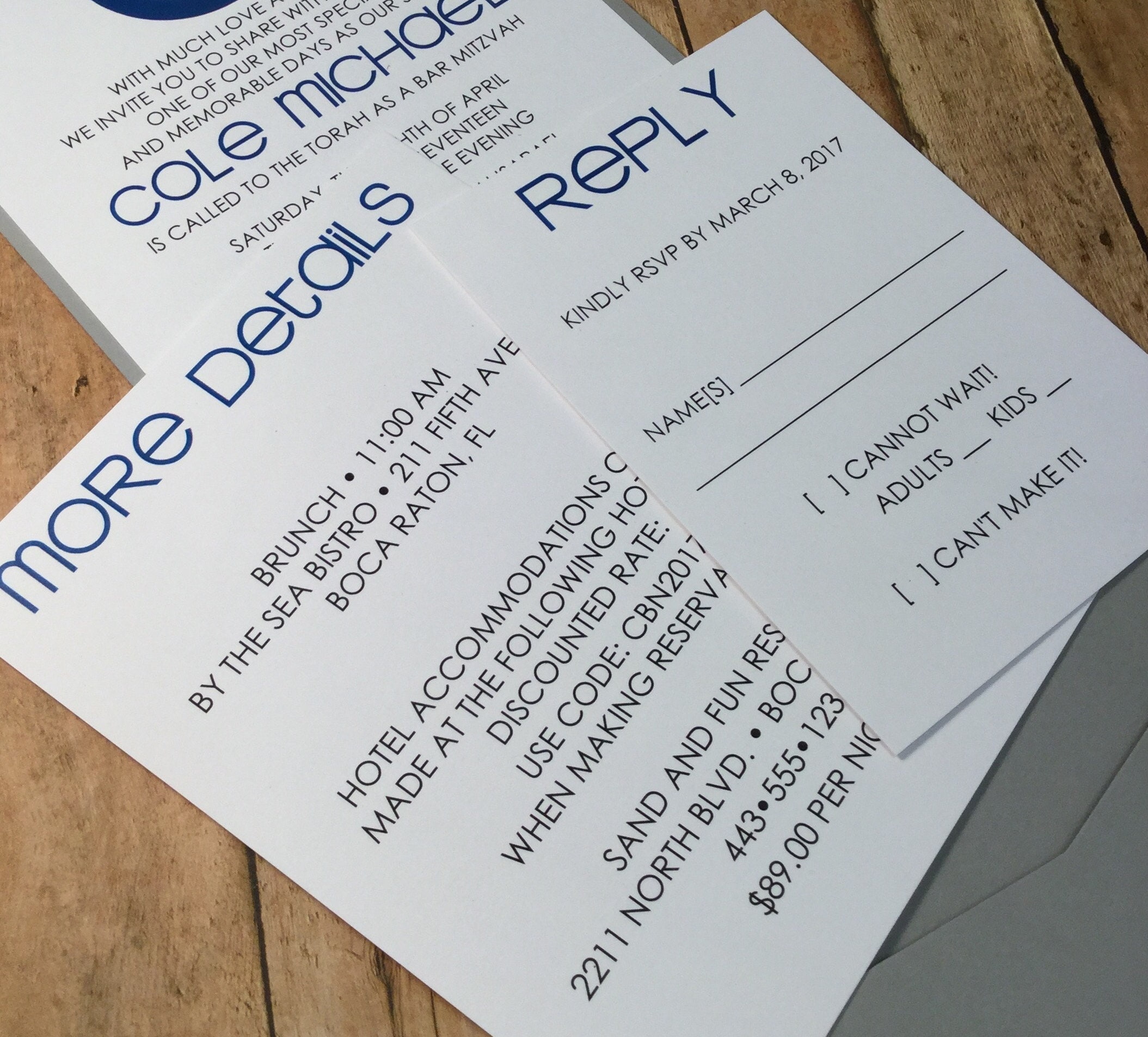 Classic 2 Pocketfold Invitation - Etsy