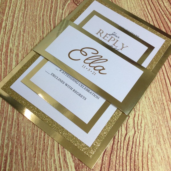 Layered Invitation - Etsy