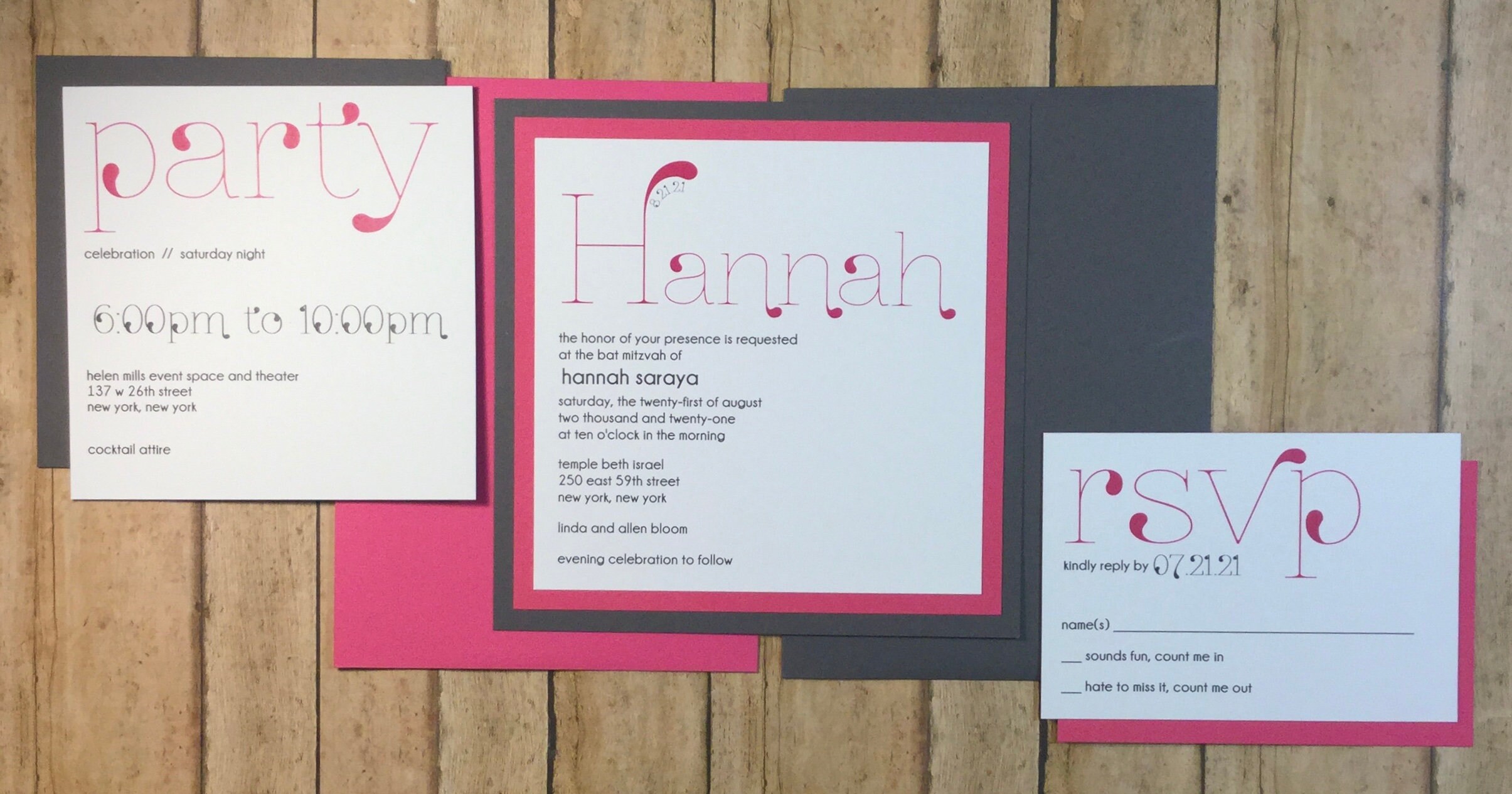 Square Three Layered Panel Invitation Set - Etsy