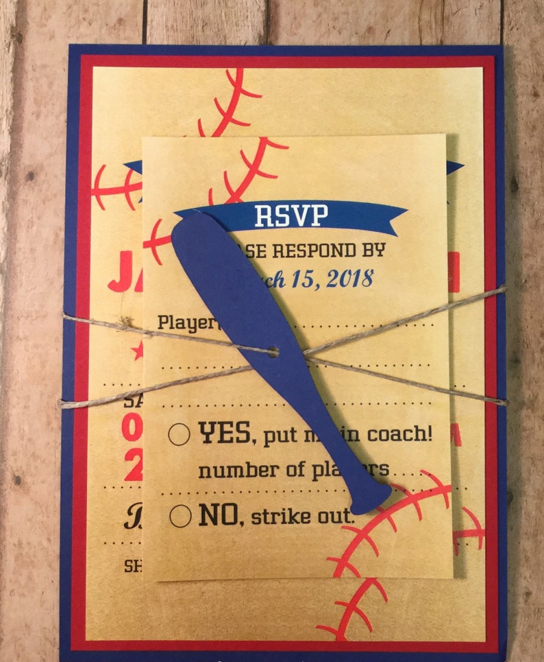 Baseball Style Layered Invitation - Etsy