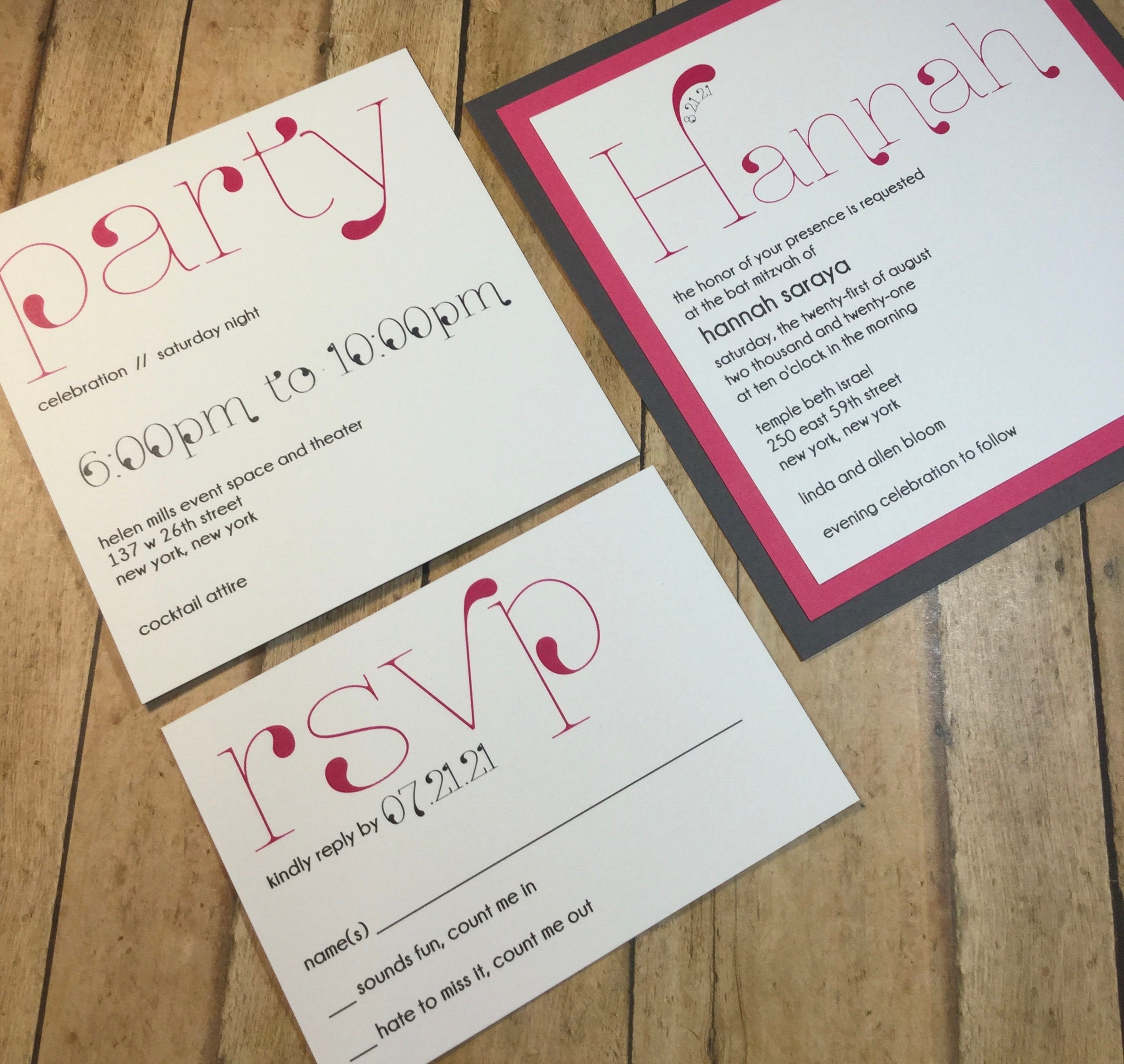 Square Three Layered Panel Invitation Set - Etsy