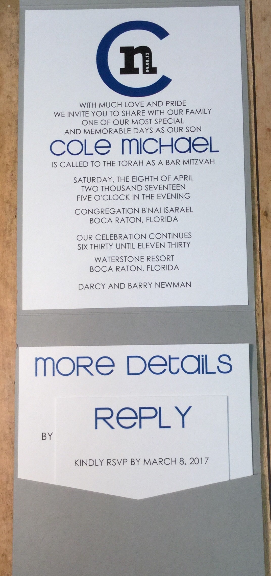 Classic 2 Pocketfold Invitation - Etsy