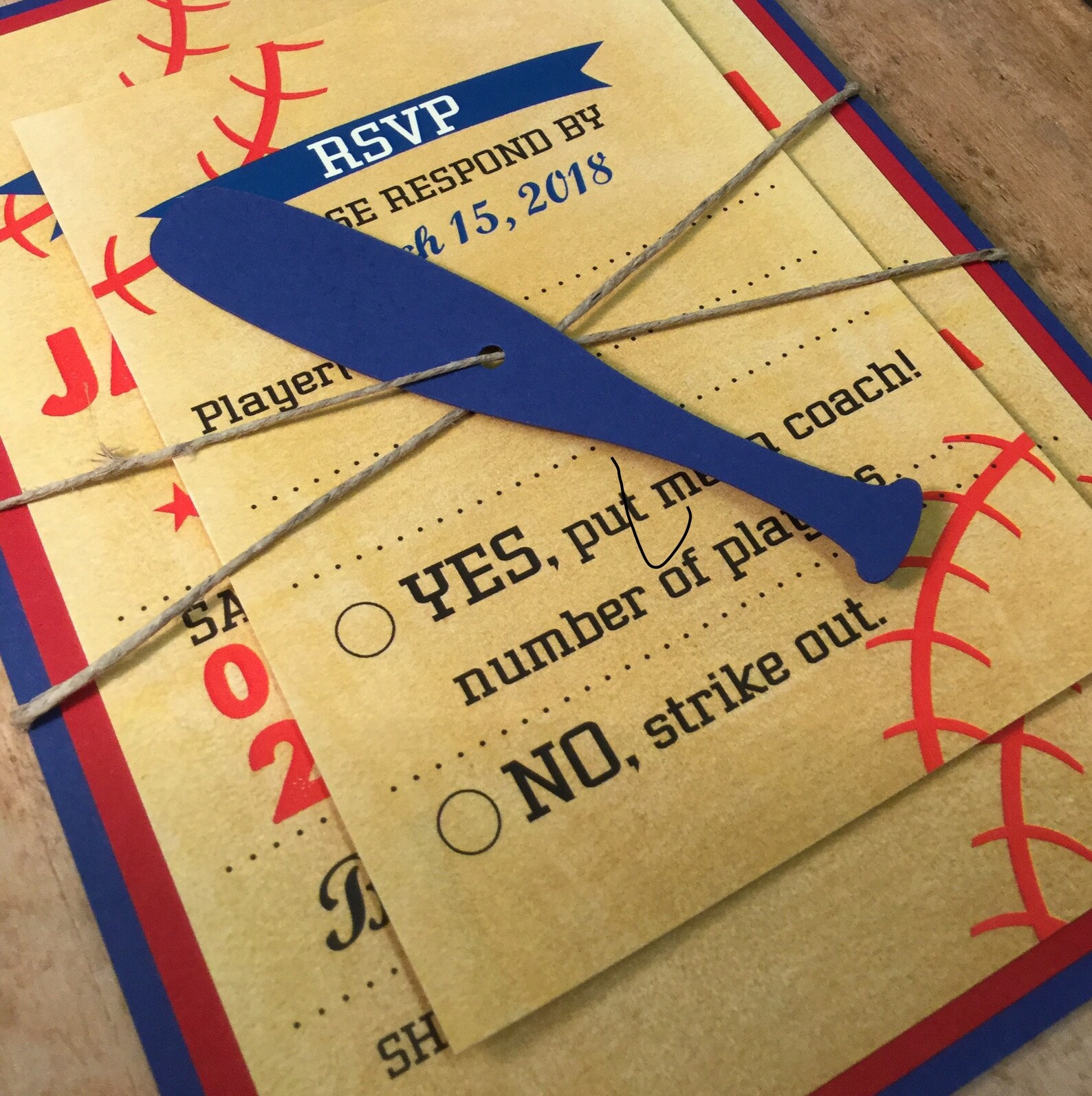 Baseball Style Layered Invitation - Etsy