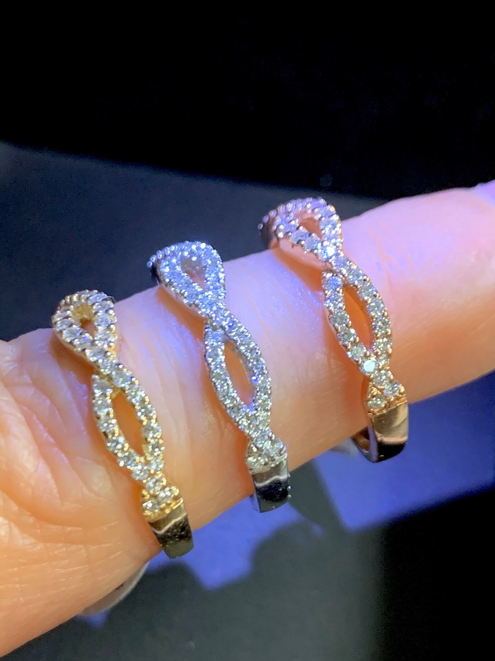 Diamond Infinity Wedding Band 14K Solid Gold Infinity Band - Etsy