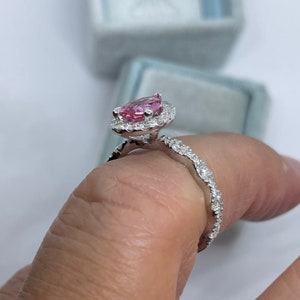 Padparadscha Sapphire and Diamond Ring, Natural Padparadscha Engagement ...