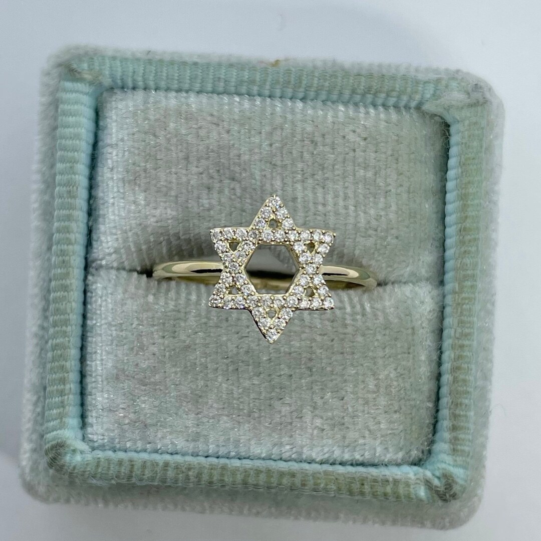 Dainty Star of David Ring, Star of David Ring, 14K Yellow Gold Star of ...