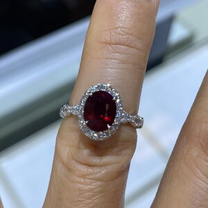 Genuine Ruby Ring Burma Ruby Ring Genuine Ruby and Diamond - Etsy
