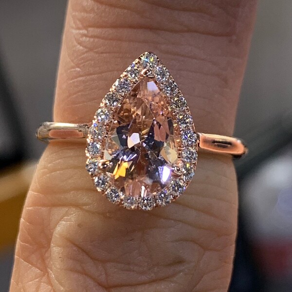 Morganite Engagement Ring - Etsy