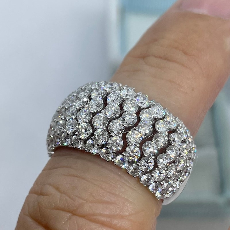 Wide Diamond Ring - Etsy