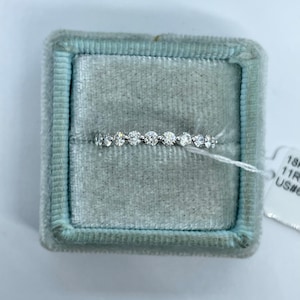 Diamond Band Ring, Floating Diamond Band, 18K White Gold Diamond ...