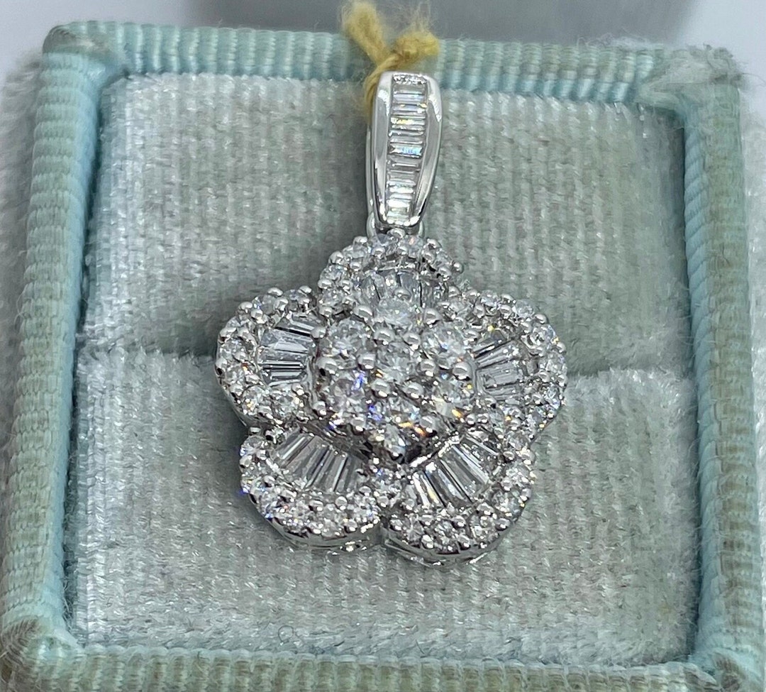 Flower Diamond Necklace, Diamond Flower Pendant, Star Necklace, Diamond ...