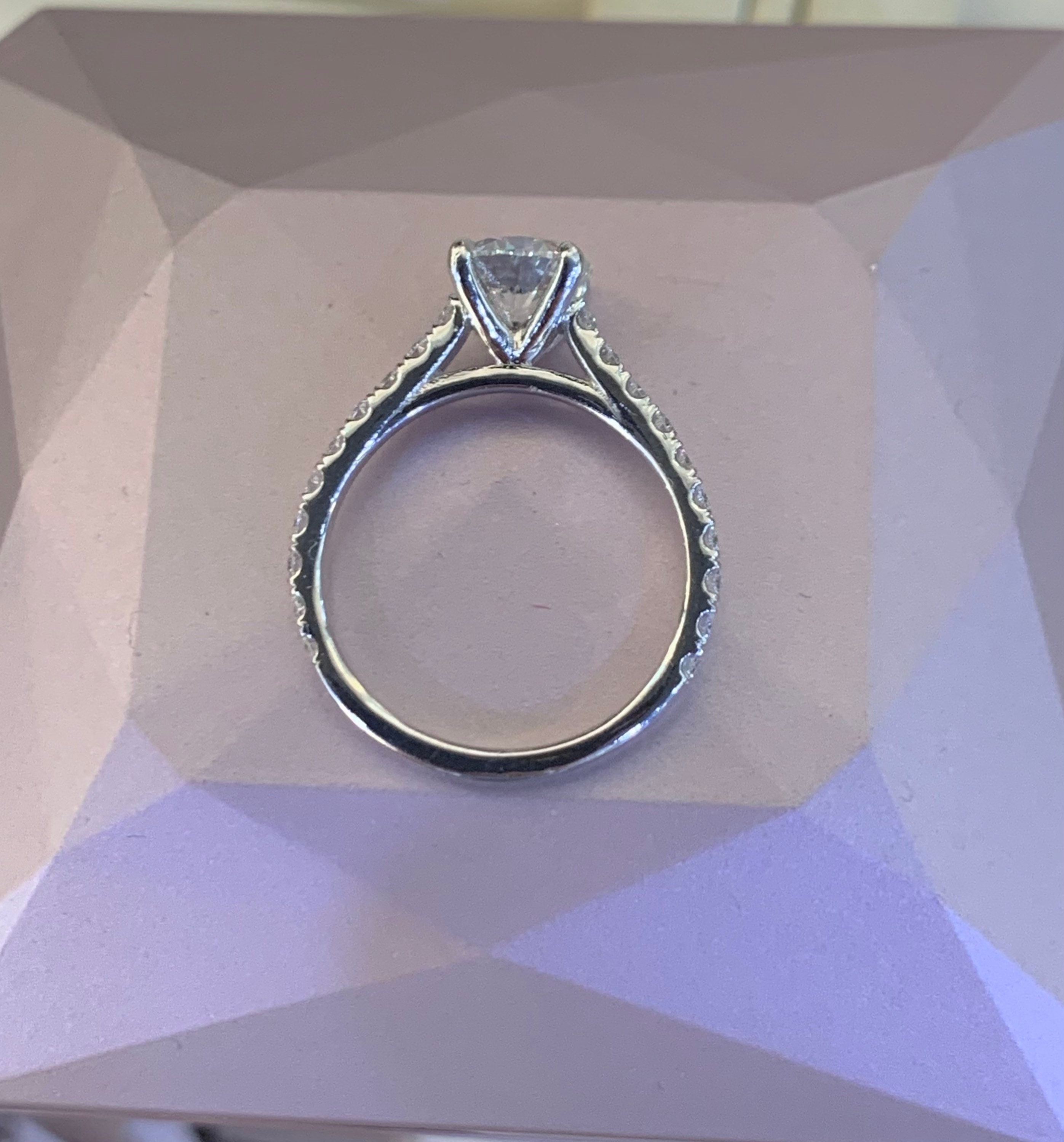 Round Solitaire Engagement Ring Certified Round Diamond - Etsy