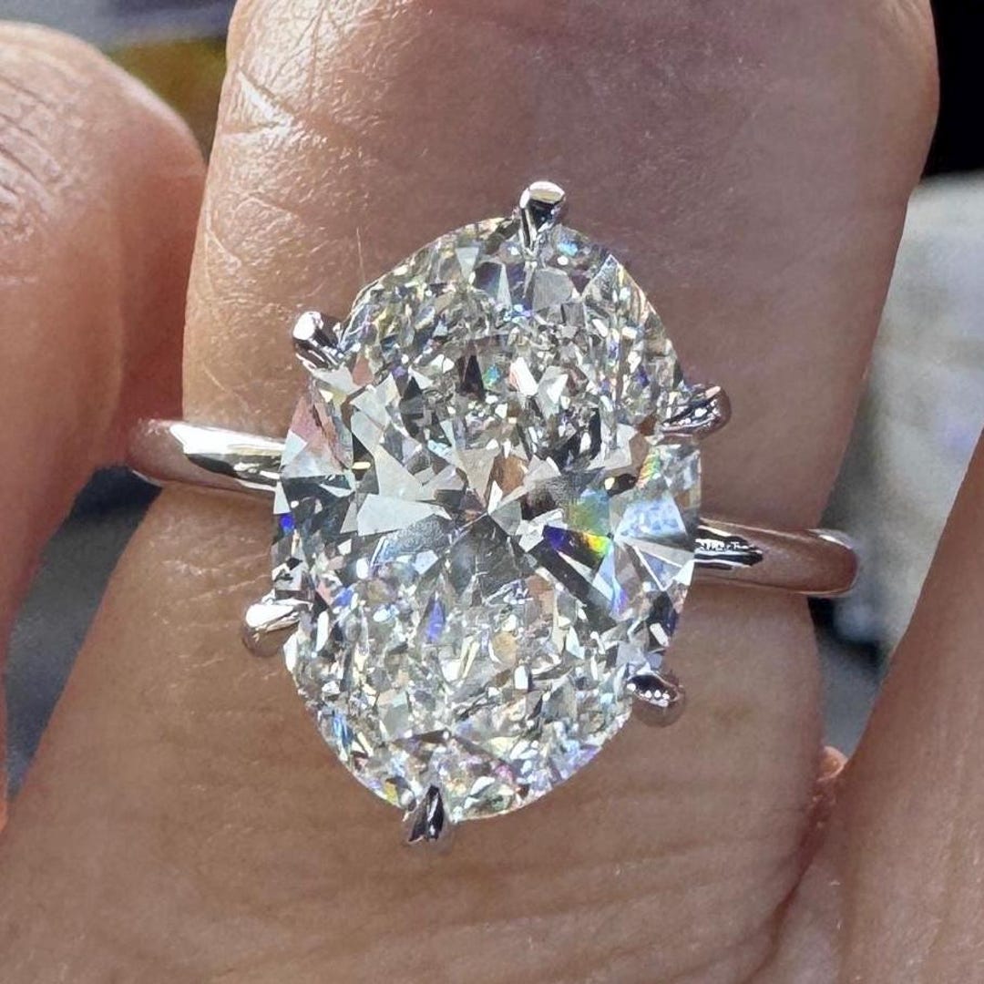 Oval Engagement Ring, Oval Lab Grown Diamond Ring, Oval Diamond ...