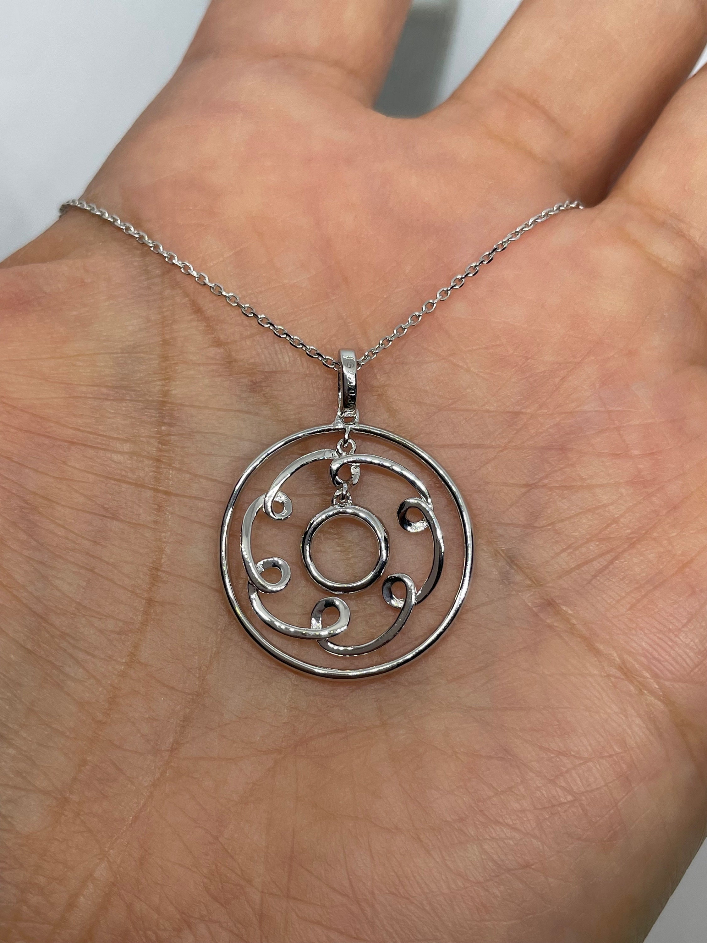 Diamond Circle Pendant, Diamond Circle Necklace, Circle Diamond ...