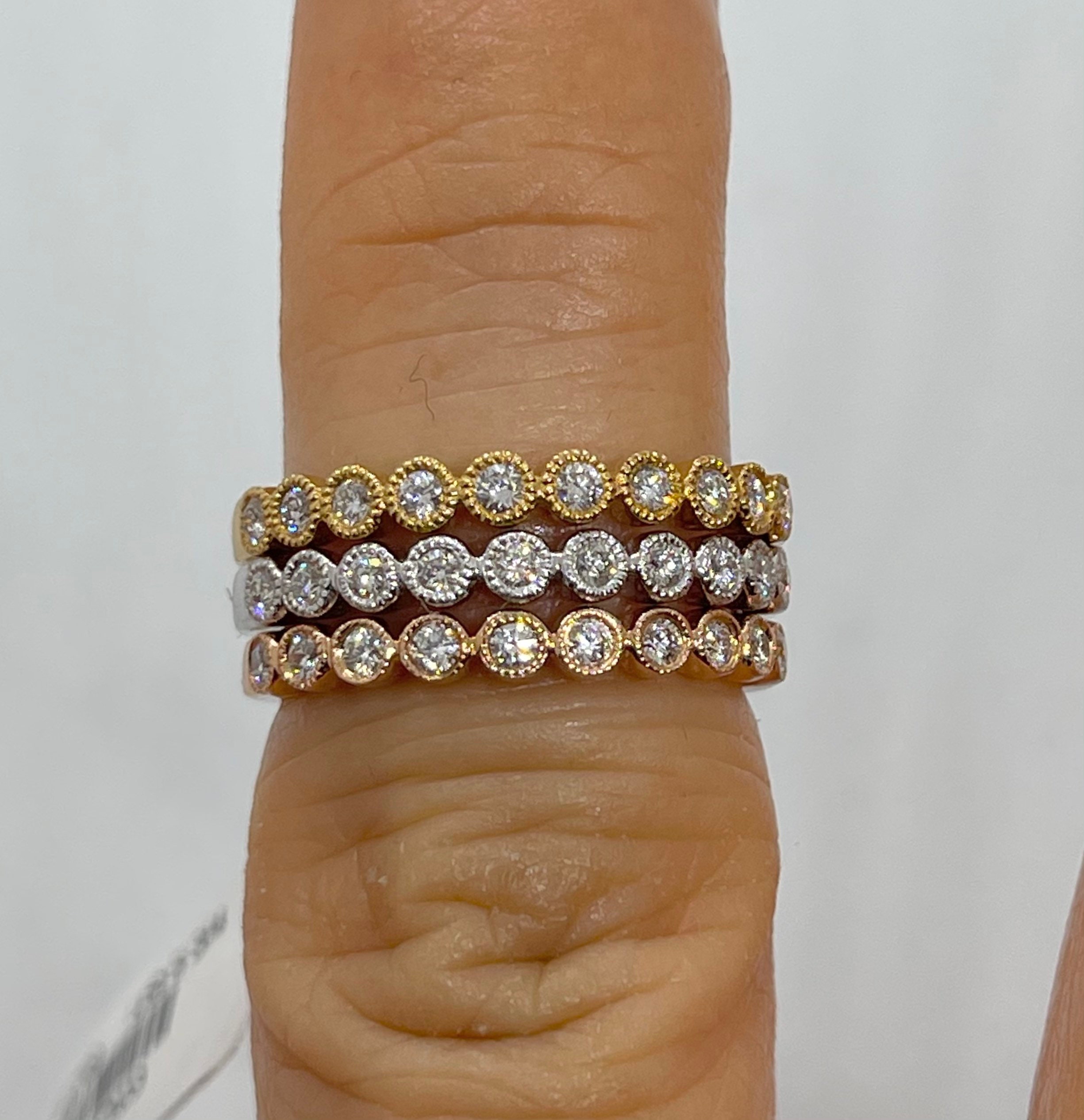 Bezel Set Diamond Band Round Diamond Band Bezel Diamond | Etsy