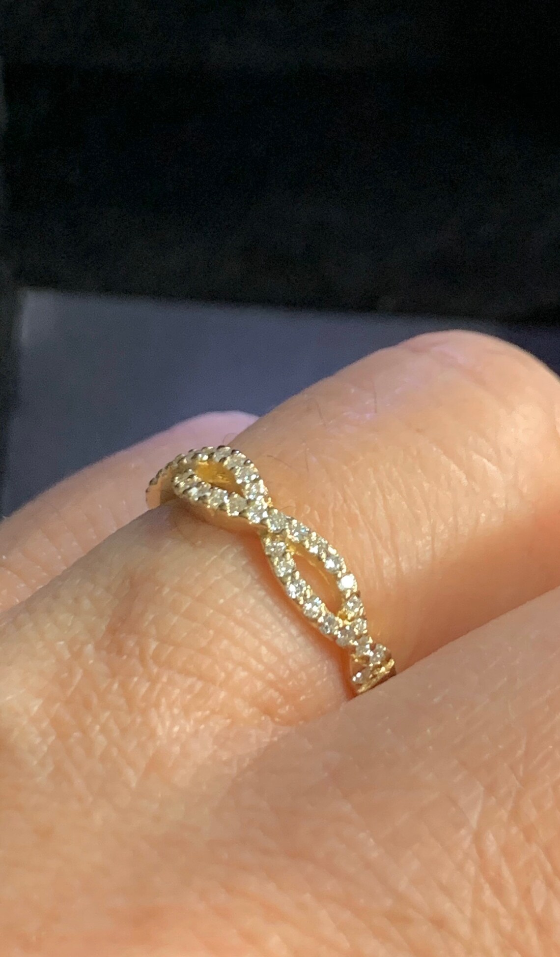 Diamond Infinity Wedding Band 14K Solid Gold Infinity Band - Etsy