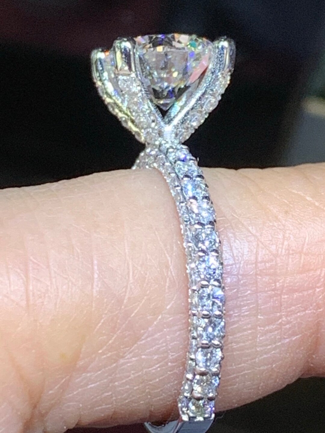 Diamond Engagement Ring White Gold Diamond Wedding Ring With - Etsy