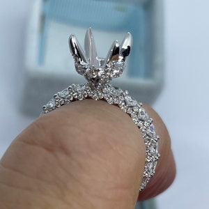 Diamond Semi Mount Ring, Solitaire Ring Setting, 18K White Gold ...