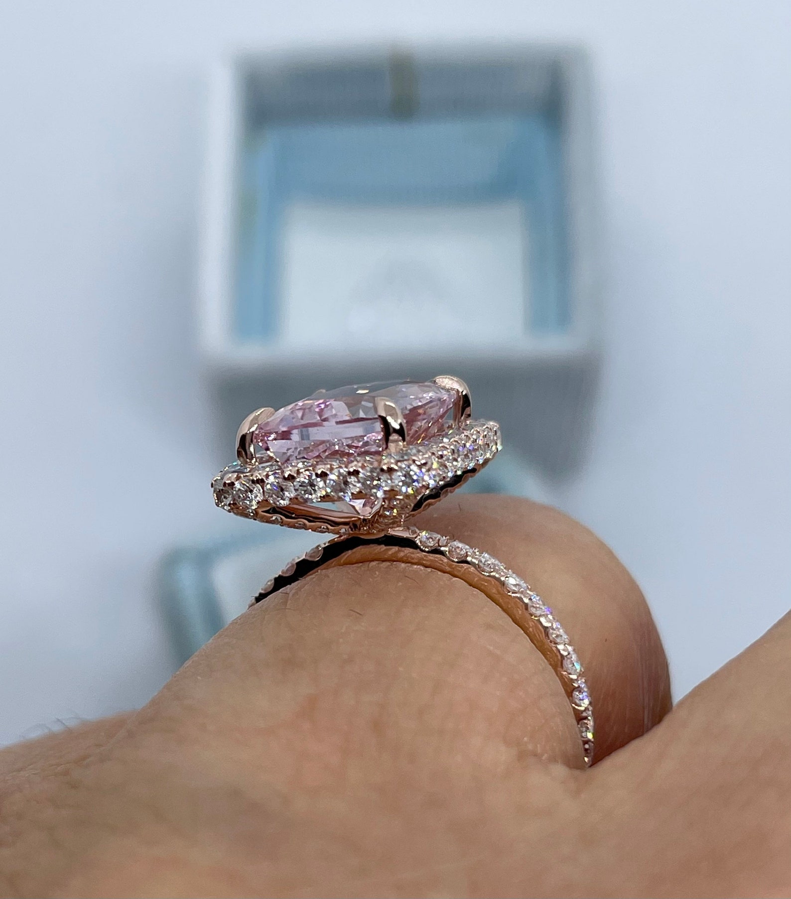 Pink Morganite Engagement Ring Cushion Cut Morganite Ring - Etsy