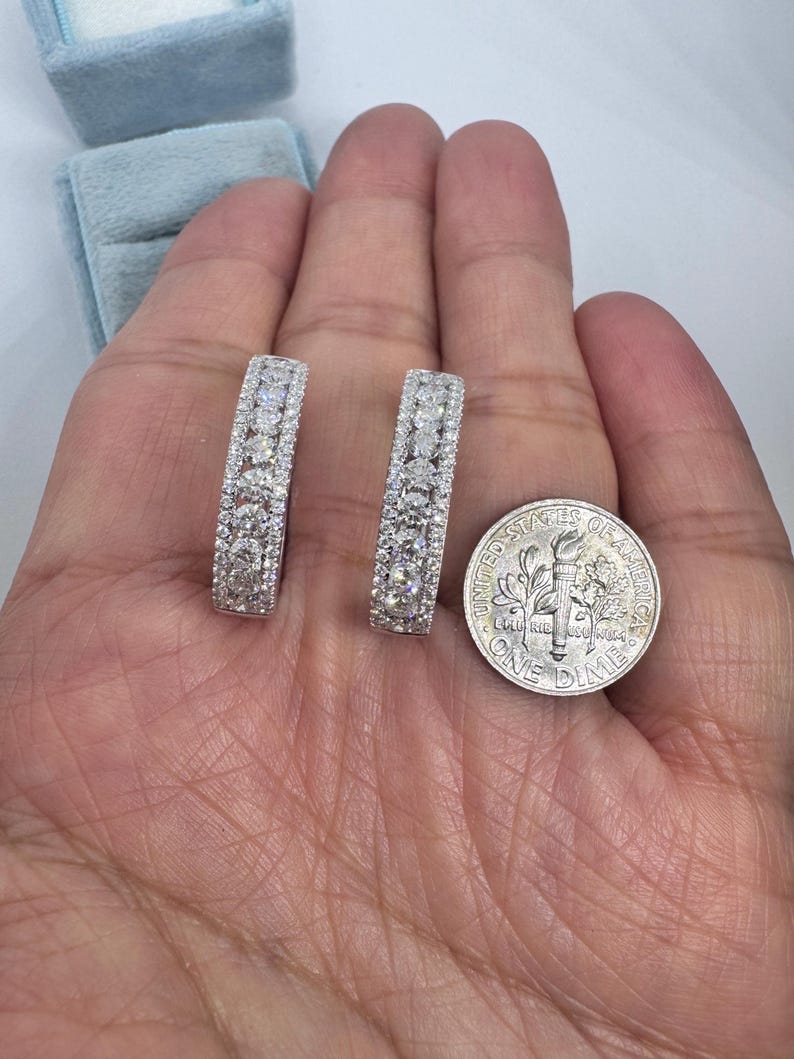 Diamond Hoop Earrings, Natural Diamond Hoop Earrings, Diamond Hoops 18K ...