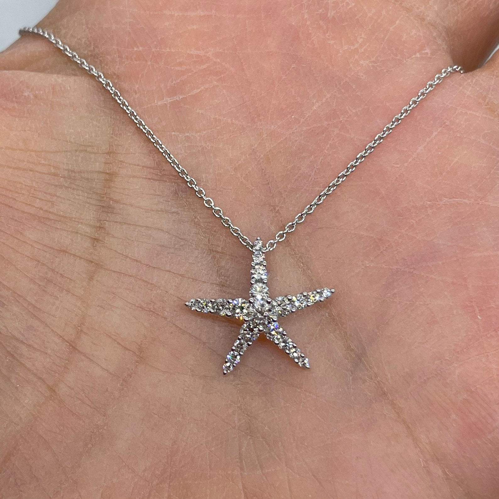 Diamond Starfish Necklace Starfish Pendant Gold 14K Starfish - Etsy