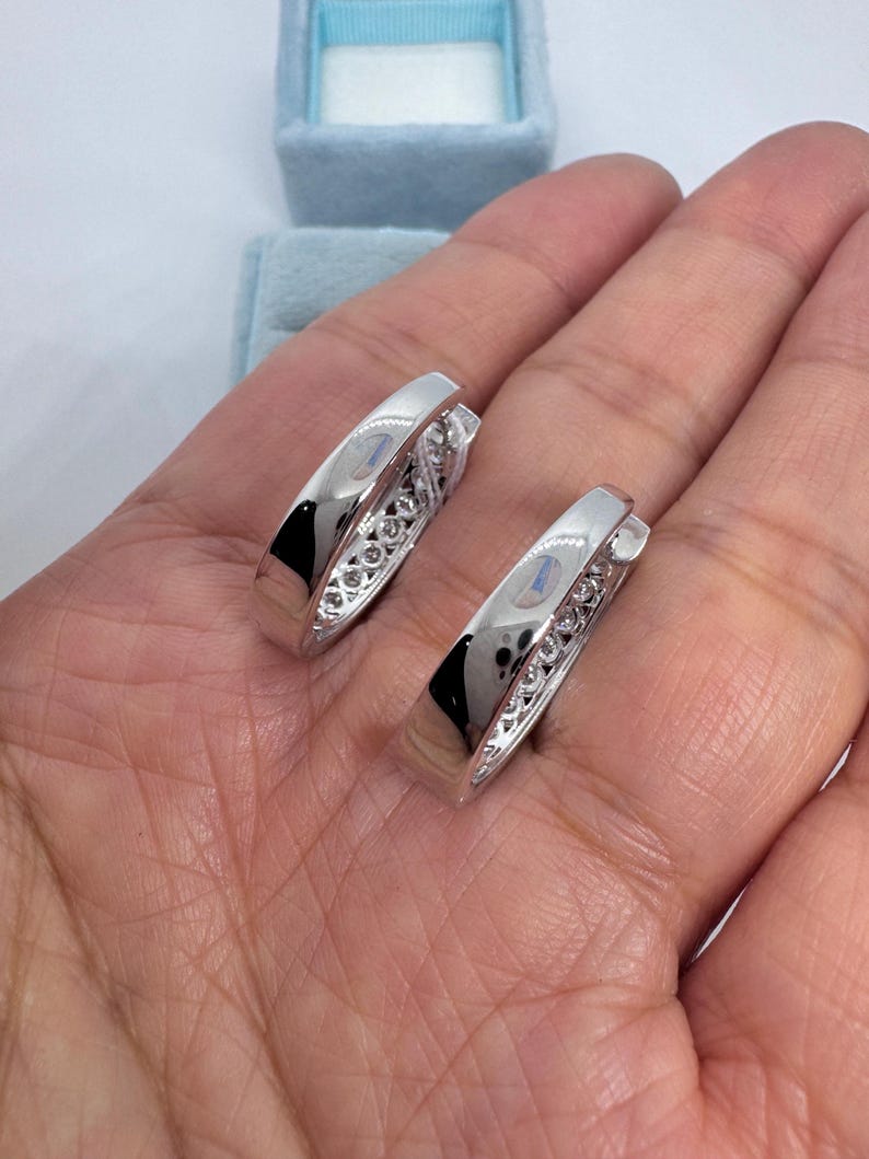 Diamond Hoop Earrings, Natural Diamond Hoop Earrings, Diamond Hoops 18K ...