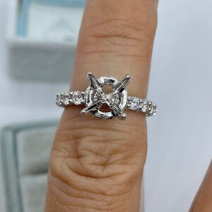 Diamond Semi Mount Ring, Solitaire Ring Setting, 18K White Gold ...