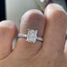 Radiant Cut Ring, Elongated Radiant Cut Engagement Ring 14K White Gold ...